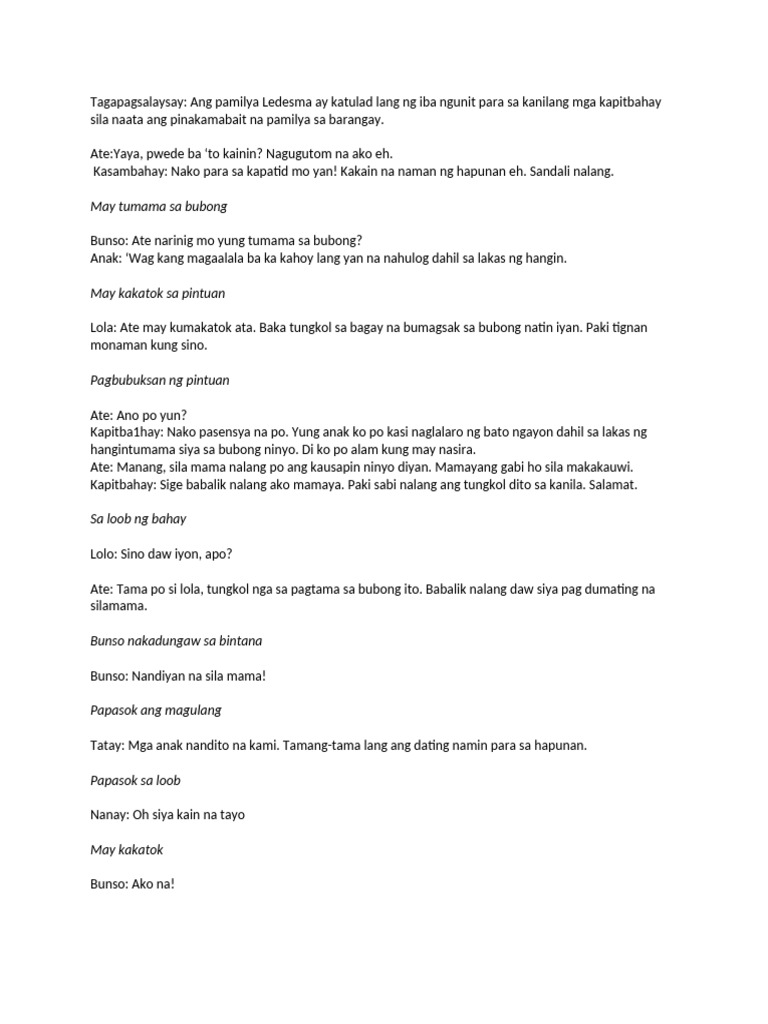 Filipino Short Play | PDF