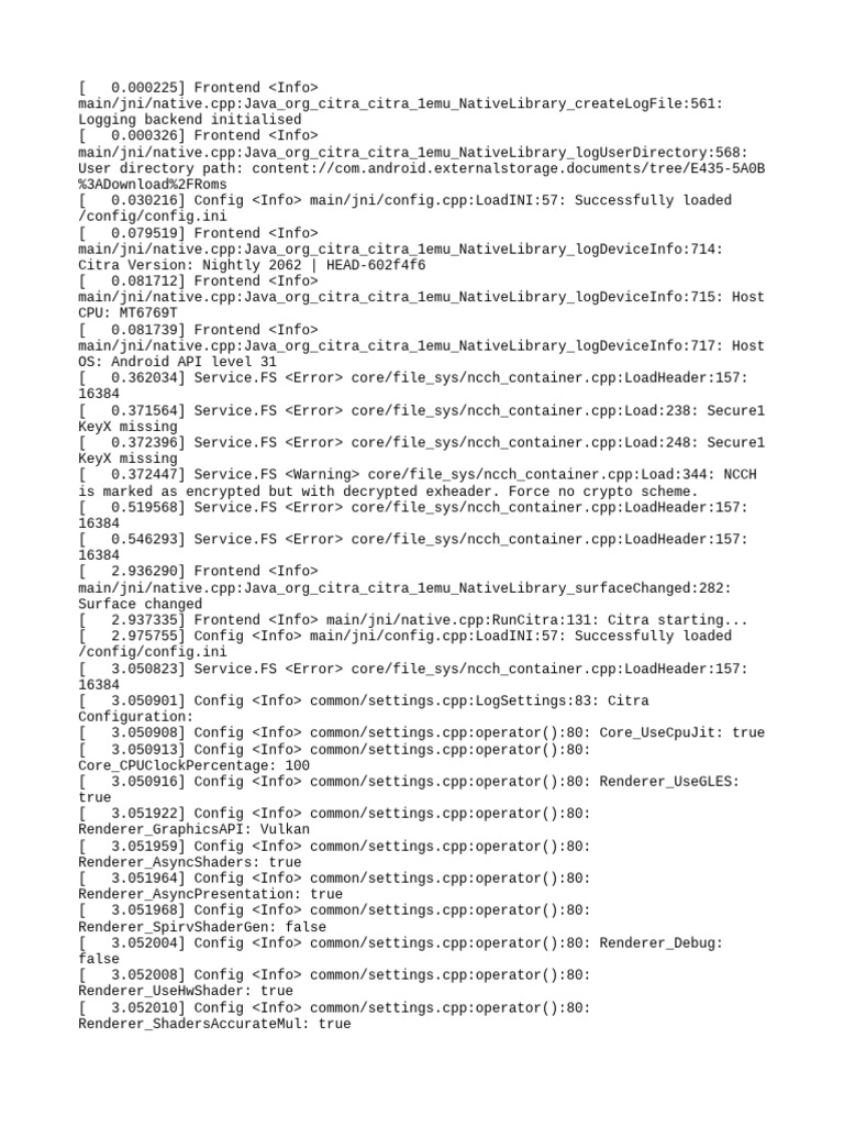 Citra Log.txt.Old | PDF