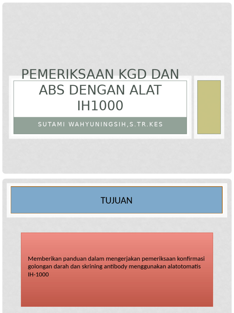 Pemeriksaan KGD Dan Abs Dengan Ih 1000 | PDF