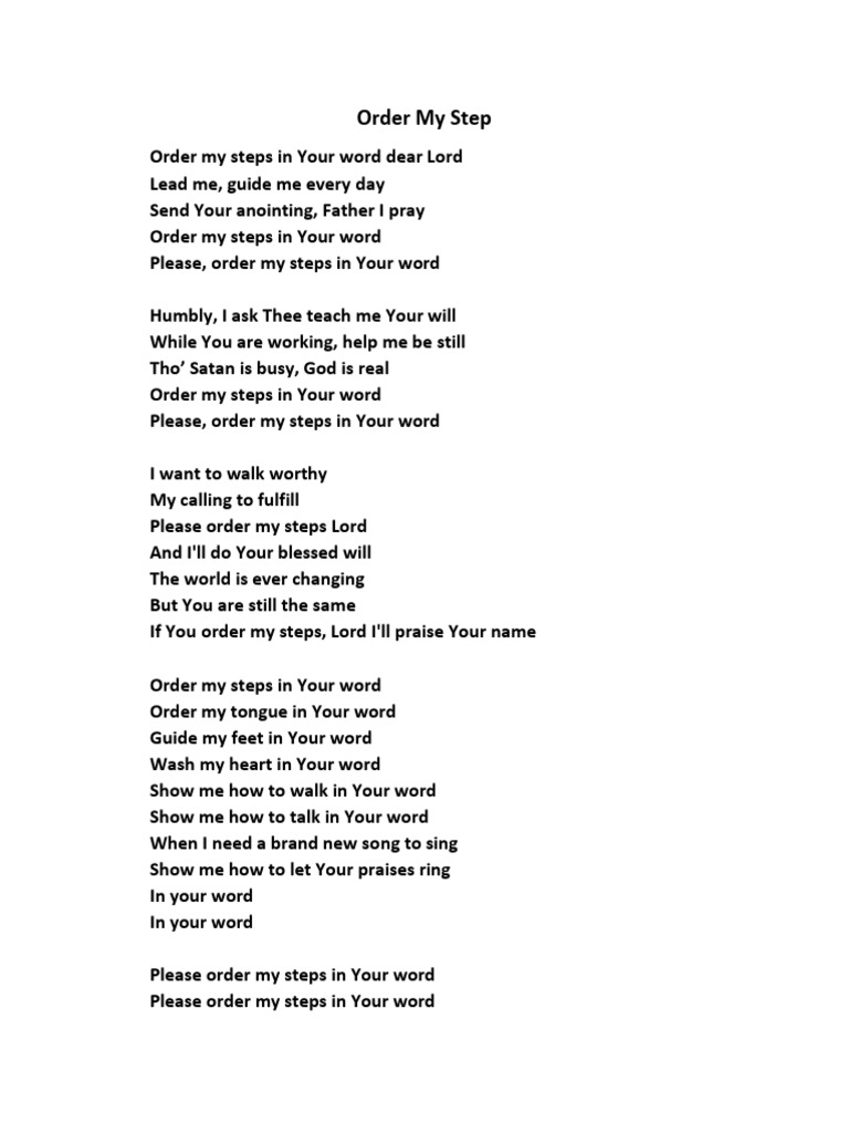 OrderMySteps Lyrics | PDF
