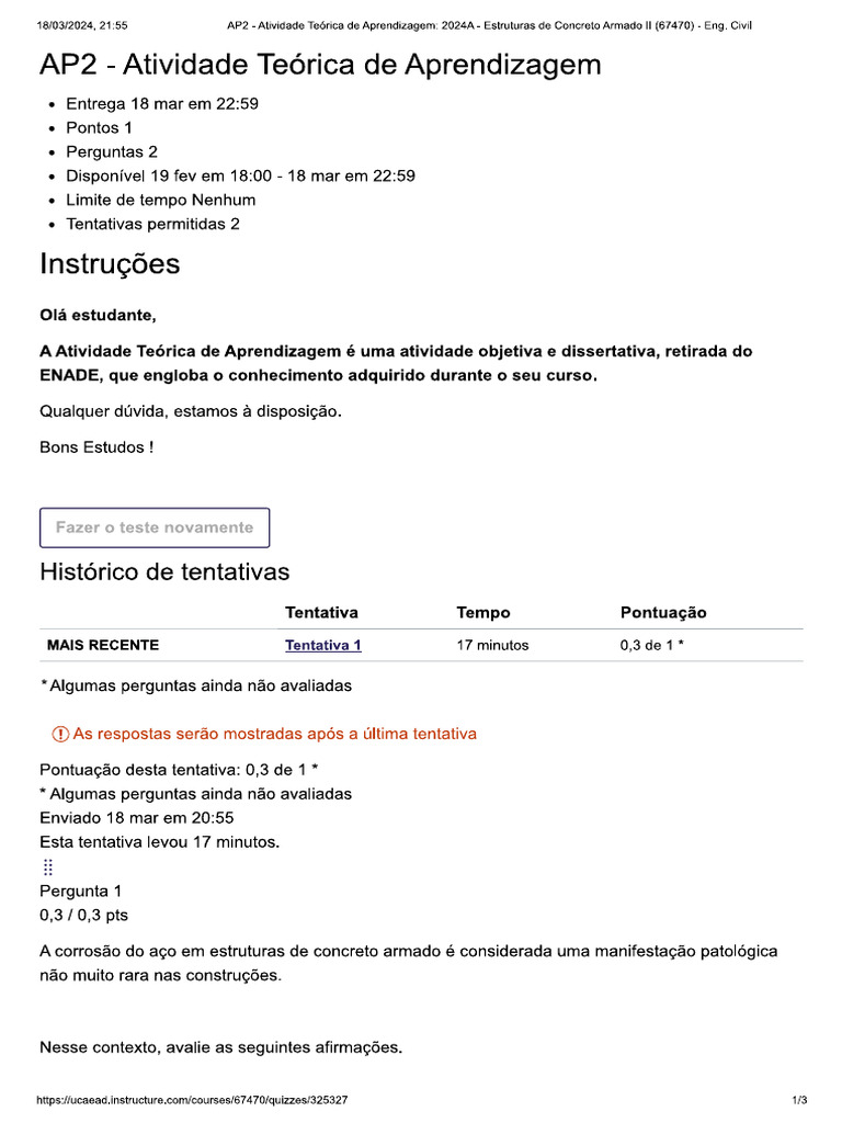 AP2 - Atividade Teórica de Aprendizagem | PDF