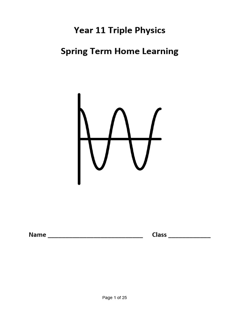 Y11 Spring Physics Student Booklet 1 | PDF