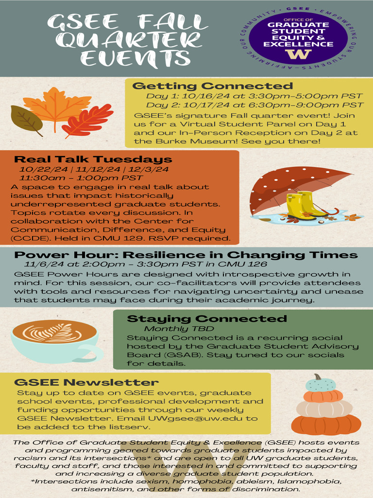 2024 GSEE Fall Quarter Events Flyer Front | PDF