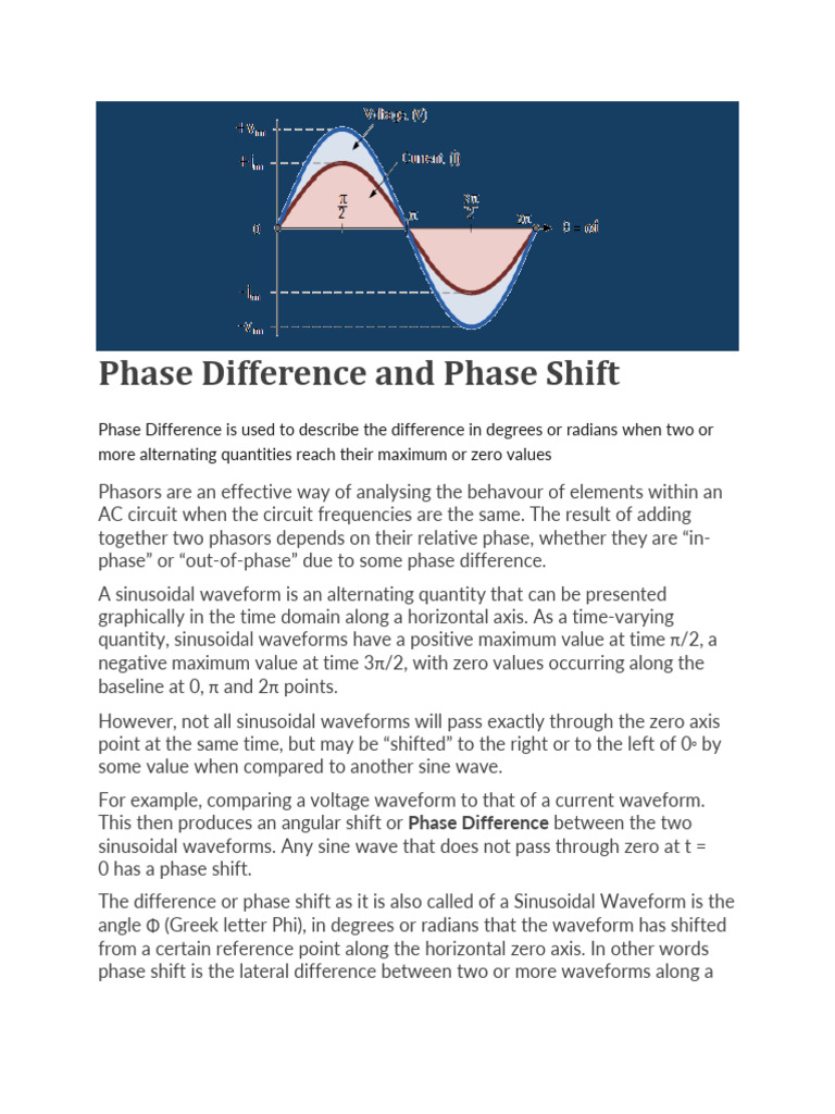 Phase Difference and Phase Shift | PDF