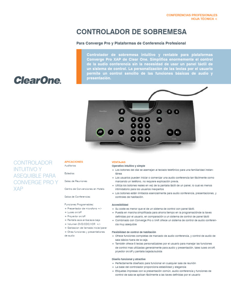 Table Controller Datasheet Spanish | PDF