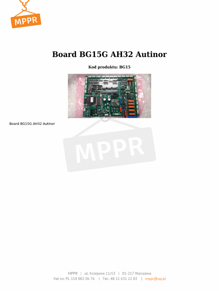 Board BG15G AH32 Autinor | PDF
