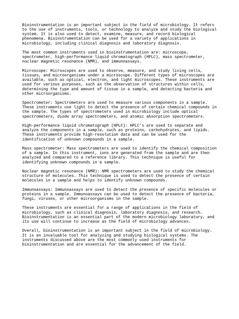 Bioinstrumentation | PDF