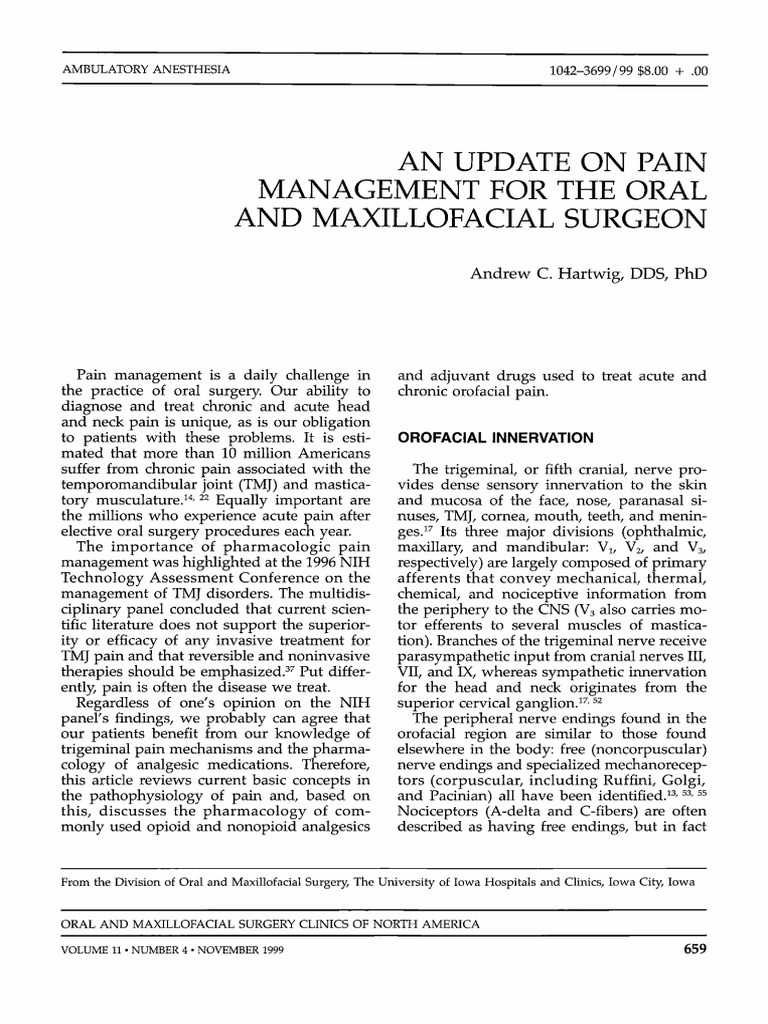 1999 - Update OMFS Pain Management | PDF