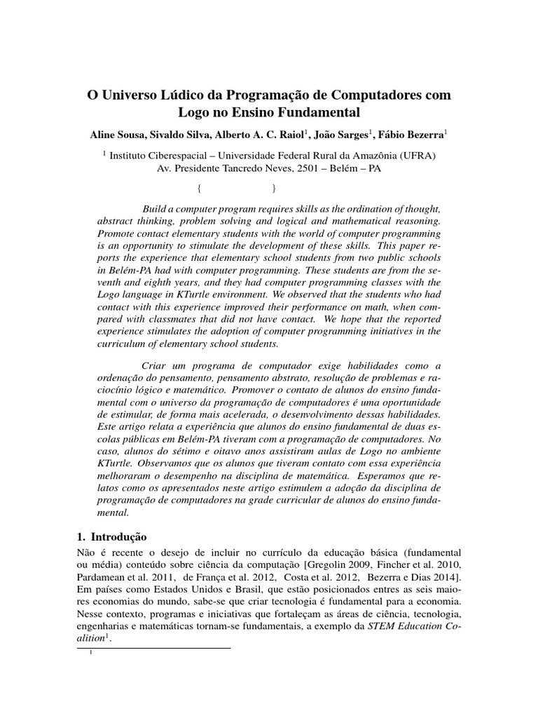 O Universo Ludico Da Programacao De Comp Pdf