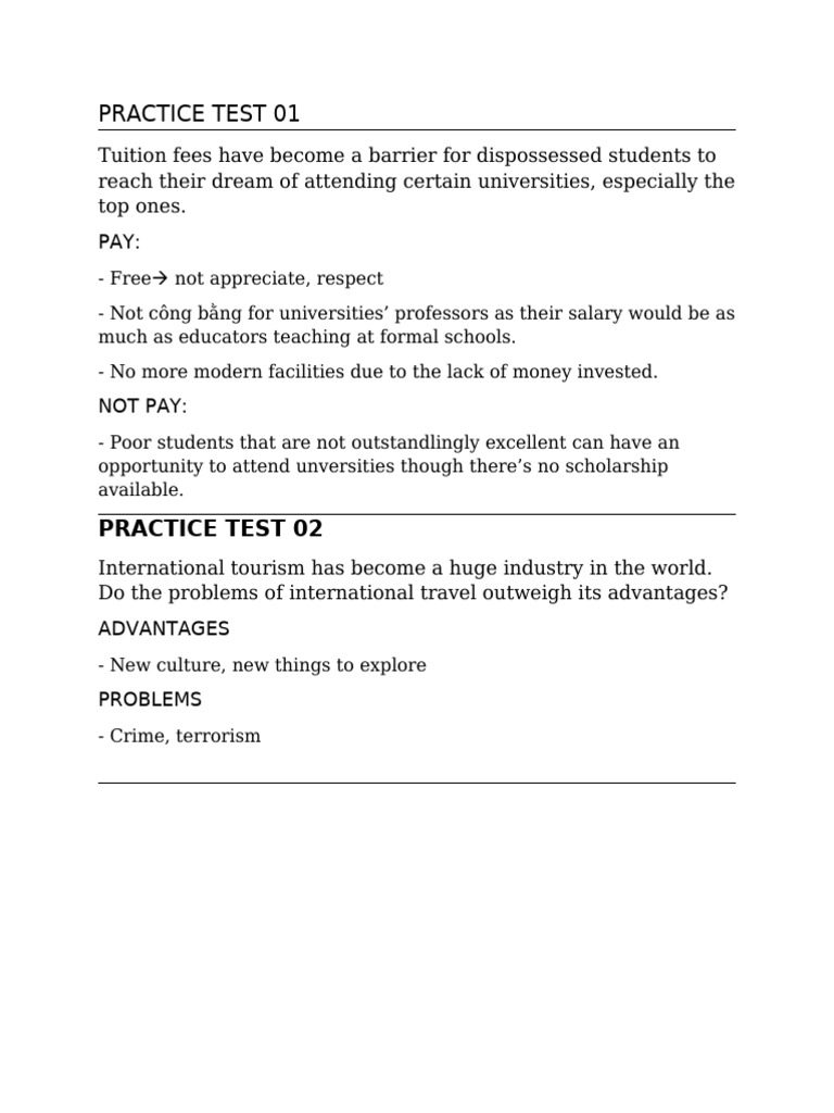 Idea Writing Task 2 Practice Tests | PDF