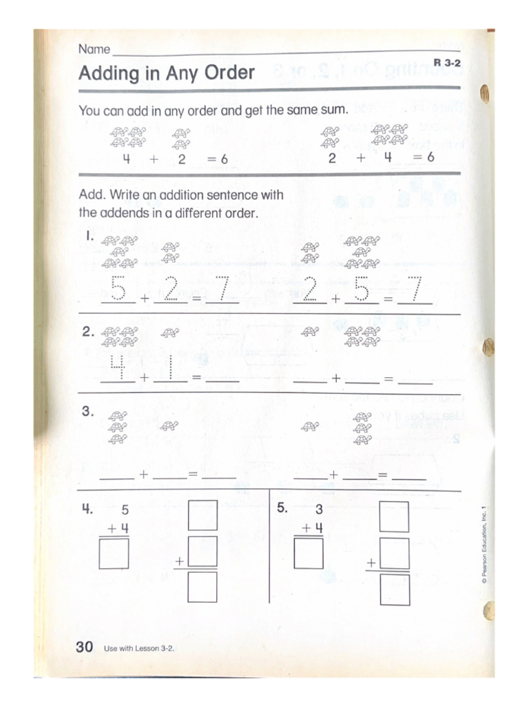 Adding in Any Order | PDF