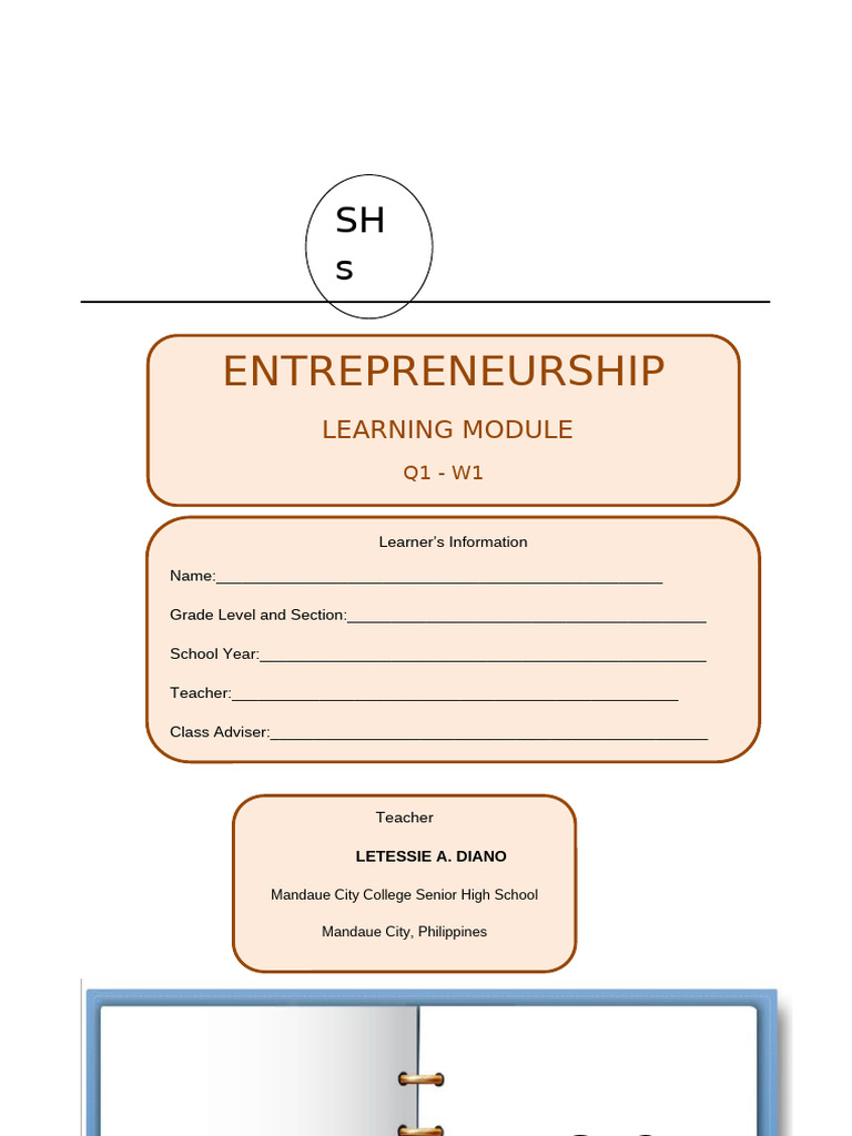 Entrepreneurship Quarter 1 Module 3 Week 3 | PDF