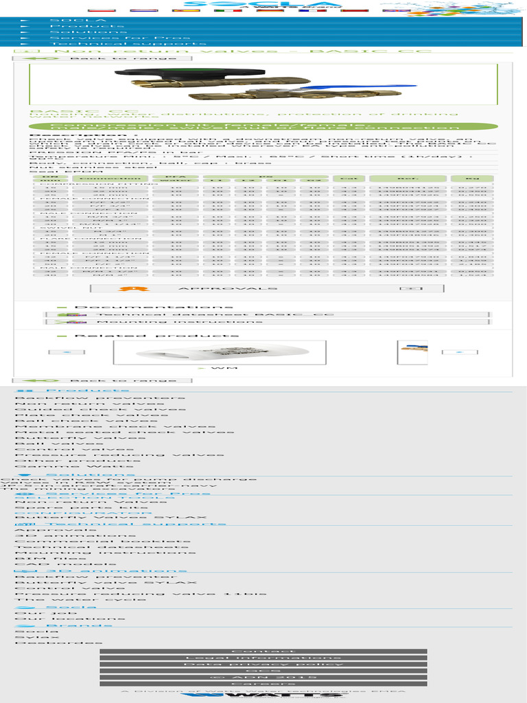 SOCLA BASIC CC, Non Return Valves EA | PDF