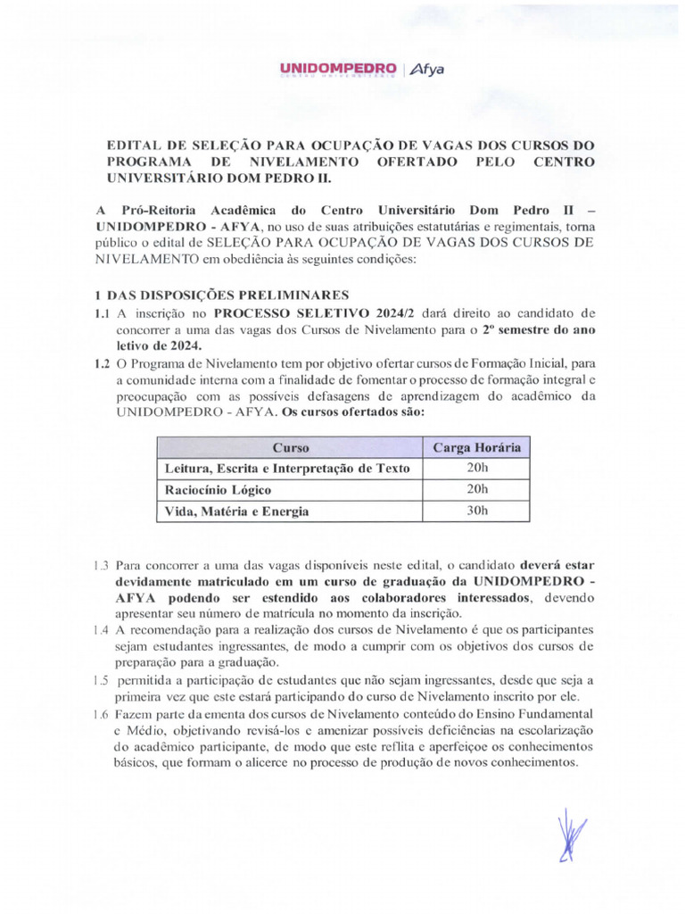 EDITAL DE NIVELAMENTO | PDF