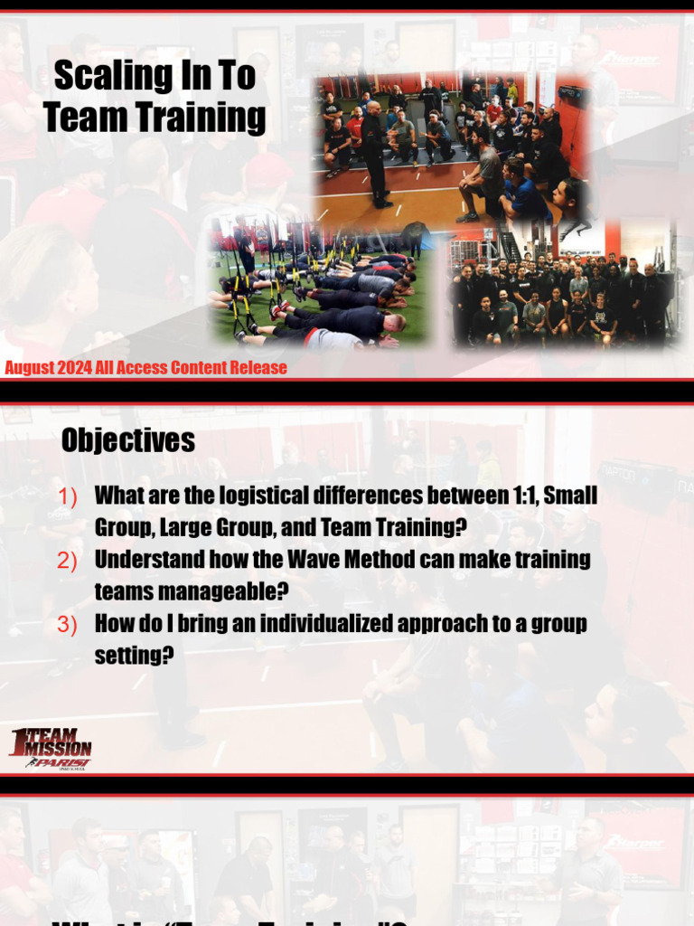 Scaling Your Programming For Team Training | PDF