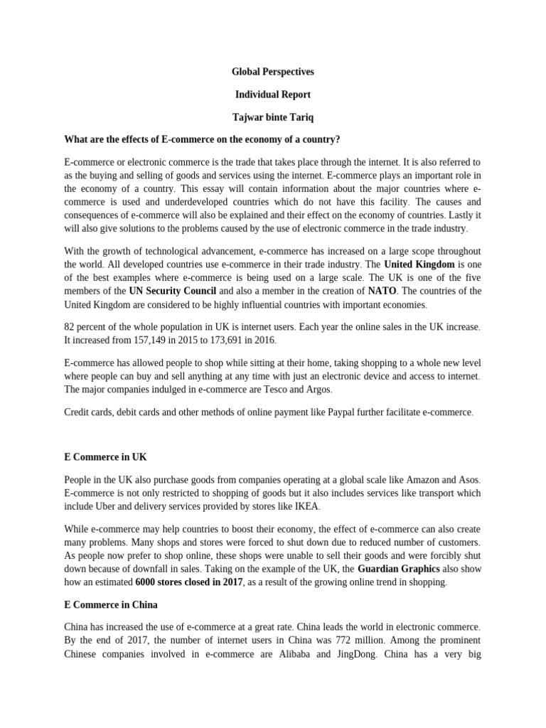 Global Perspective Individual Report Tajwar | PDF