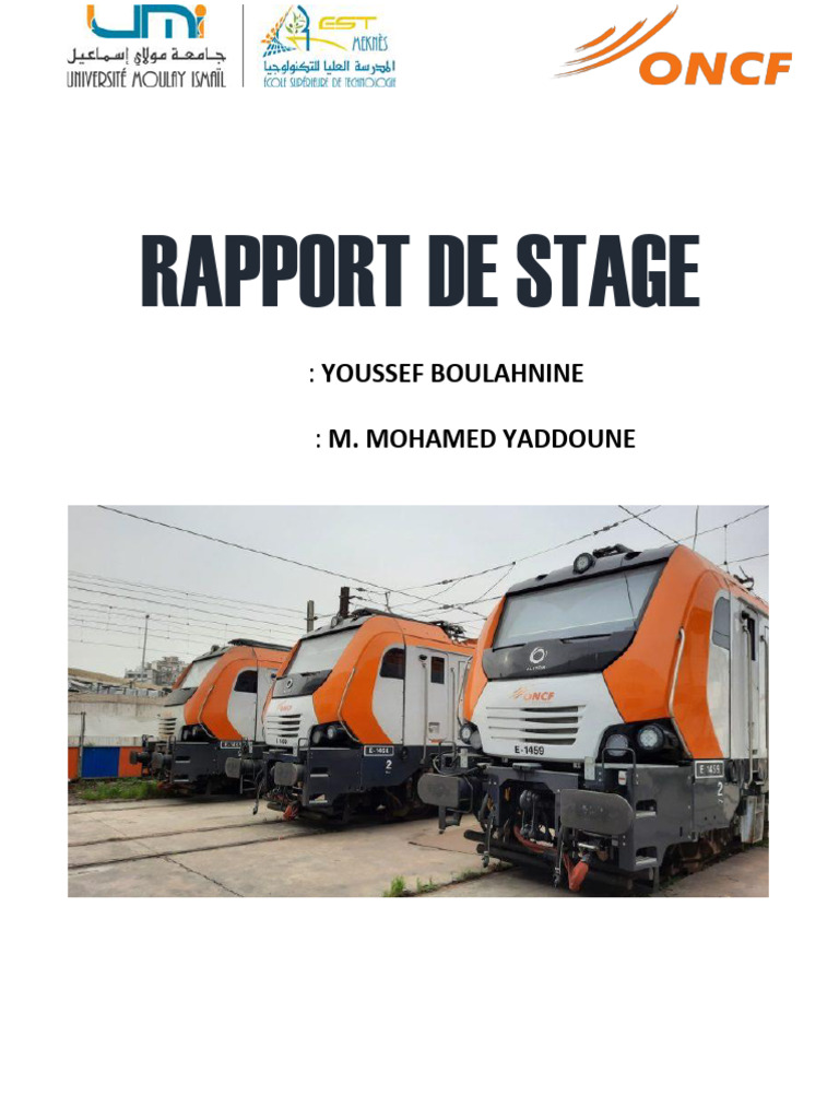 Rapport de Stage à l'ONCF | PDF | Locomotives | Transport ferroviaire