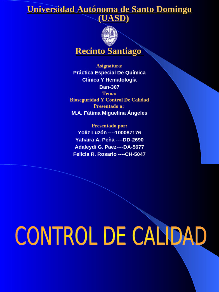 Control de Calidad Quimica Clinica 9 | PDF