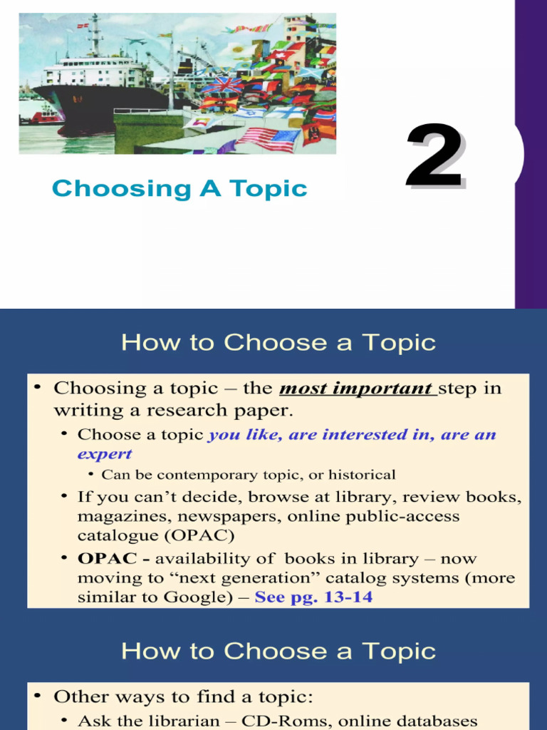 Choosing A Research Topic | PDF