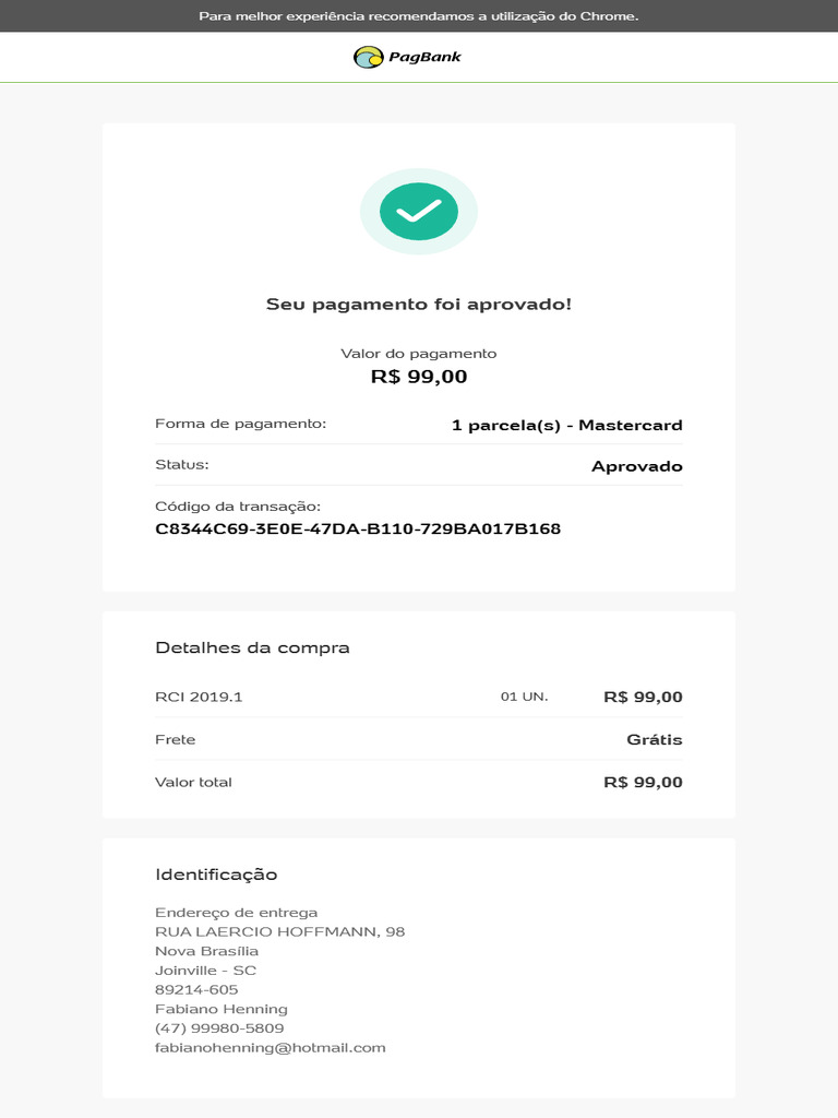 Comprovante Pagbank | PDF