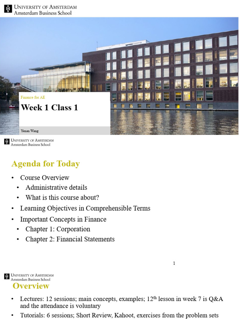 Lecture Week 1 Class 1 | PDF