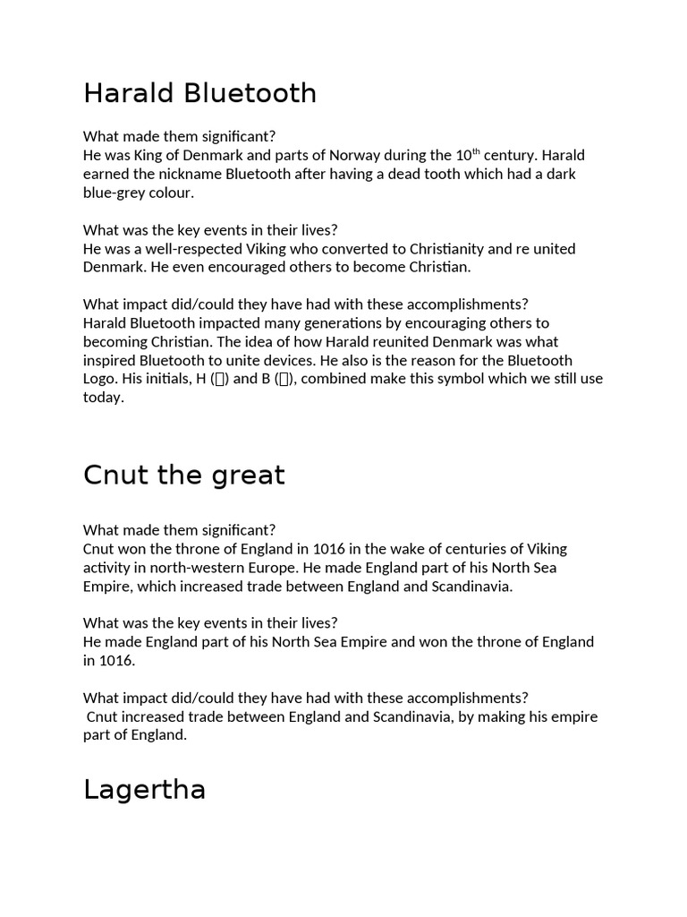 Harald Bluetooth | PDF