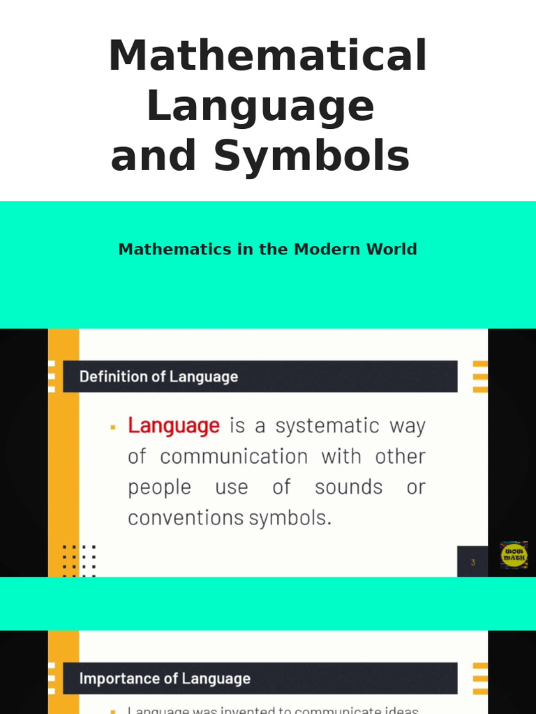 LESSON 3 Mathematical Language | PDF