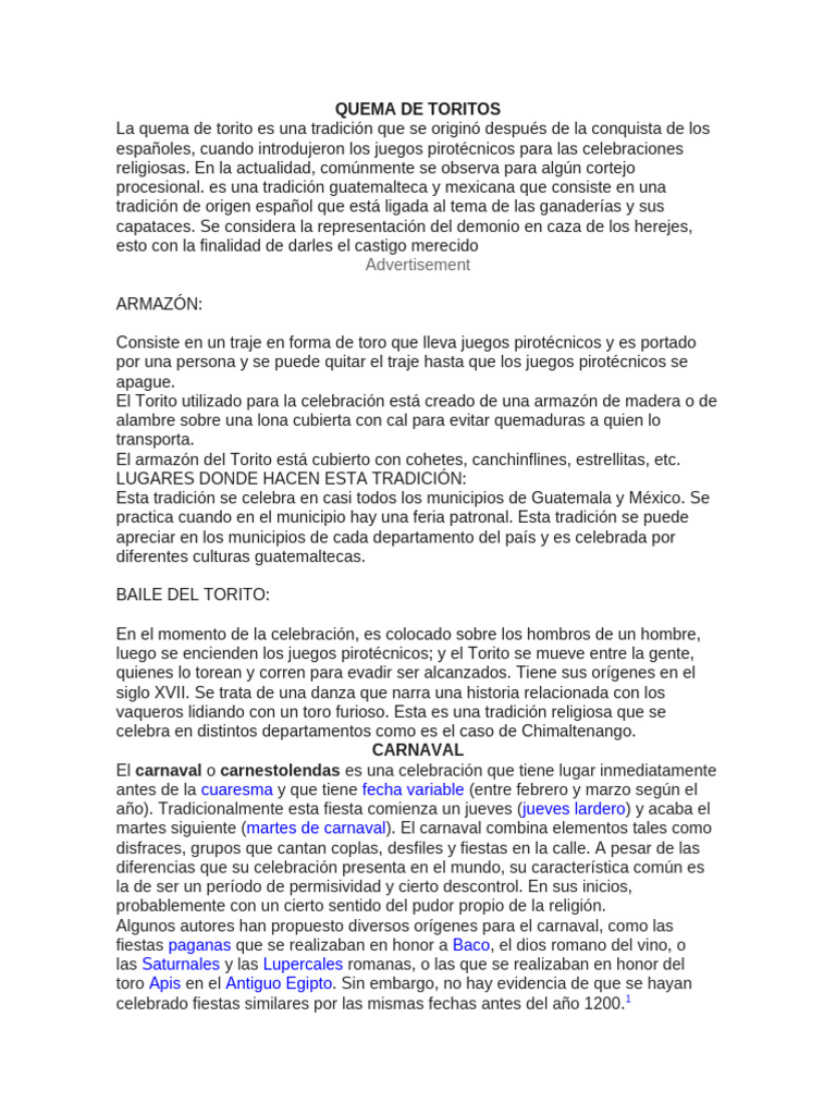 Quema de Toritos | PDF