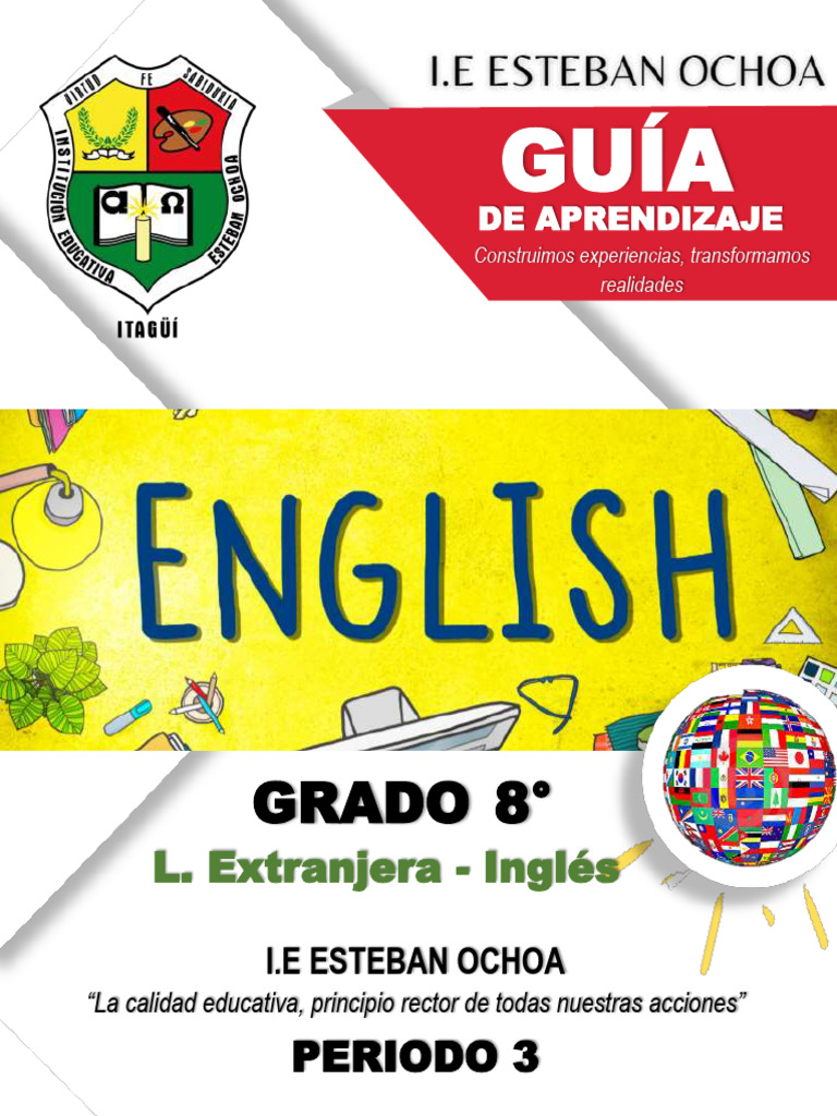 GUIA DE APRENDIZAJE INGLÉS 8° P3 | PDF