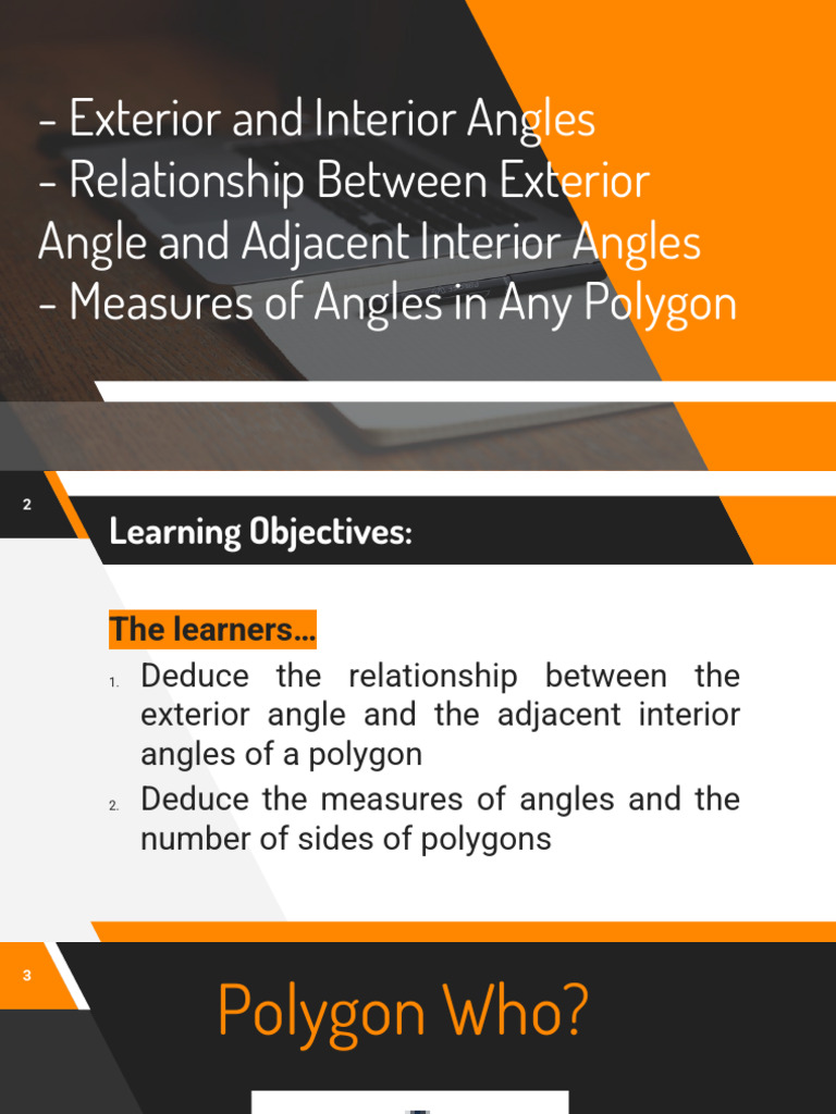 Exterior and Interior Angles - Relationship Between Exterior Angle and Adjacent Interior Angles ...