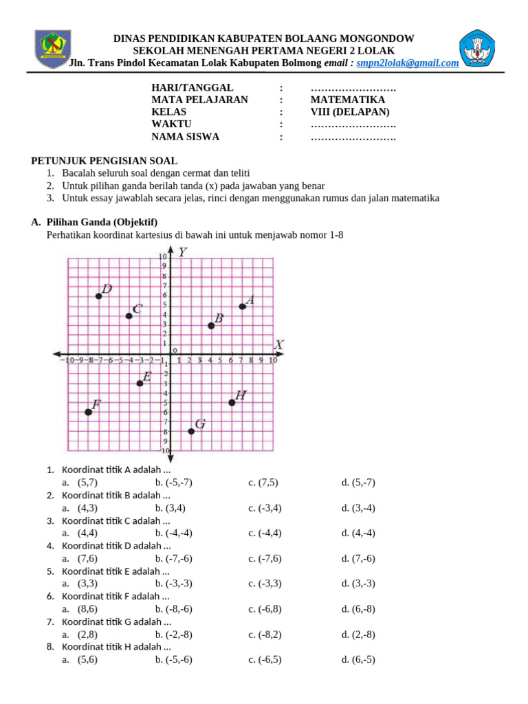 SOAL MATH 8 | PDF