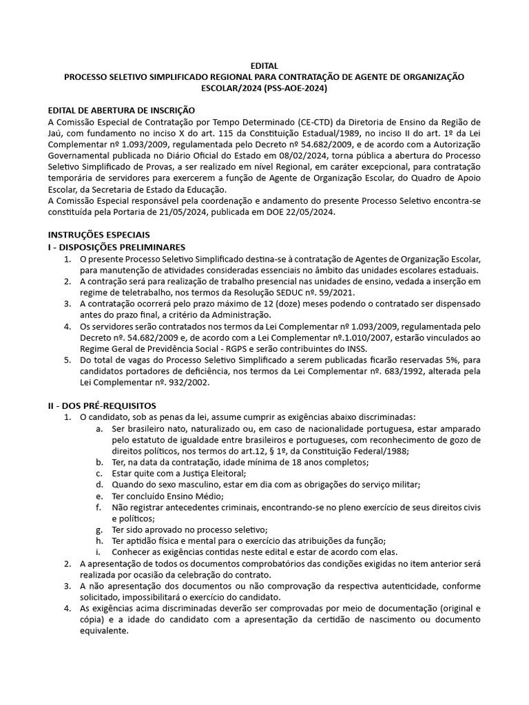 EDITAL_AOE_2024 | PDF