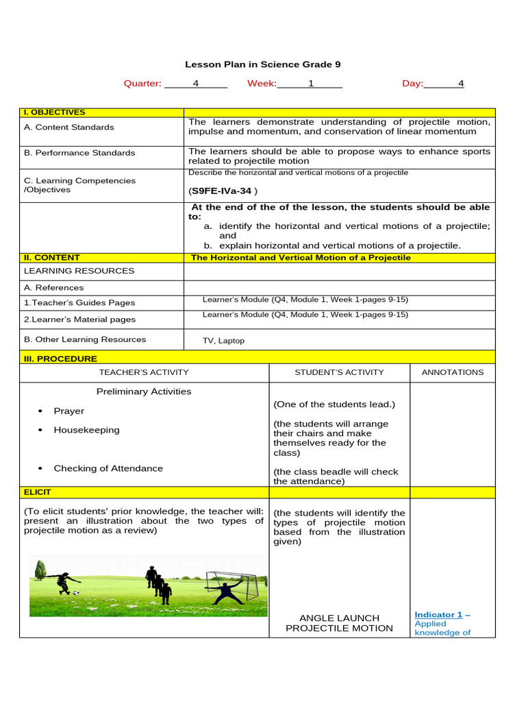 Lesson Plan in Science Grade 9 | PDF
