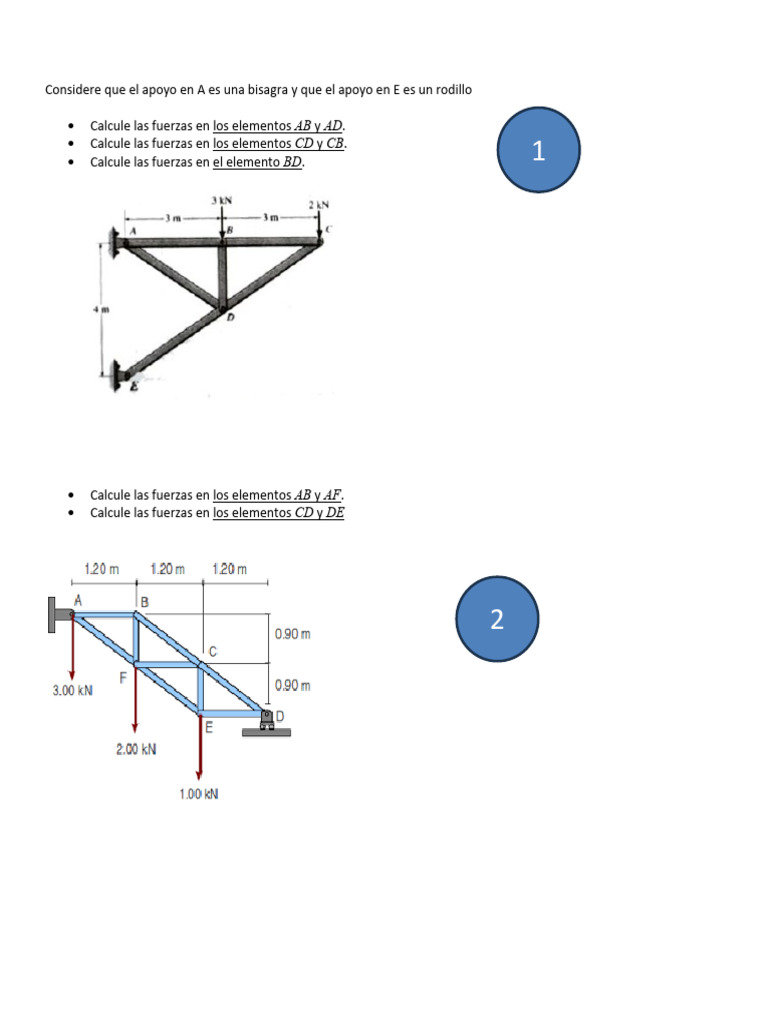 Estatica EJERCICIOS ARMADURAS G1 1-24 | PDF