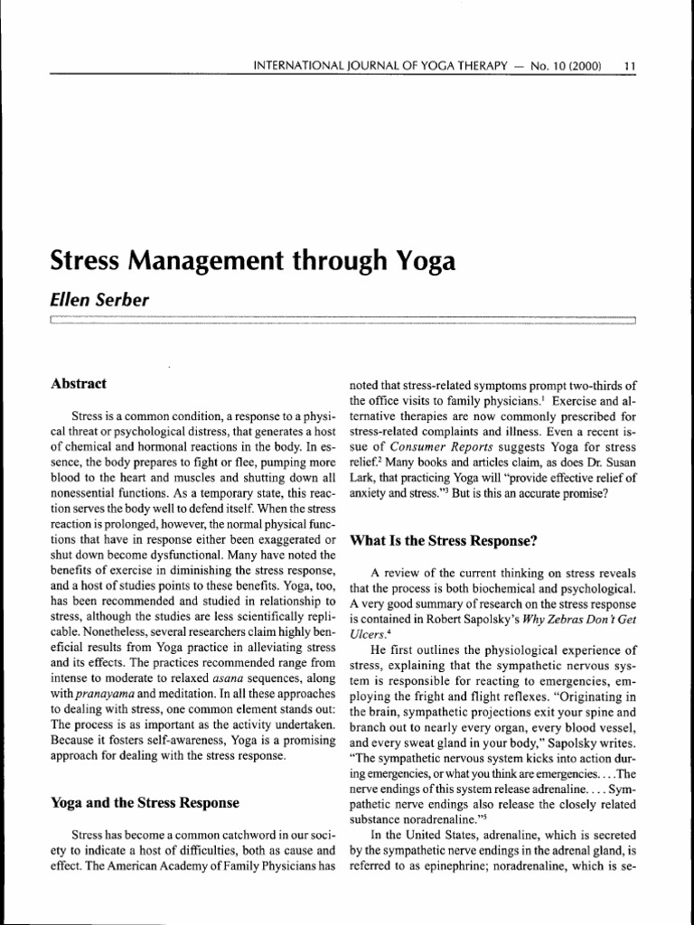 Stress Management Through Yoga | PDF