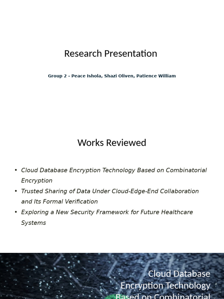 Research Presentation | PDF