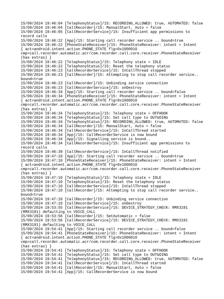 CallRecord Log | PDF | Telecommunications | Business