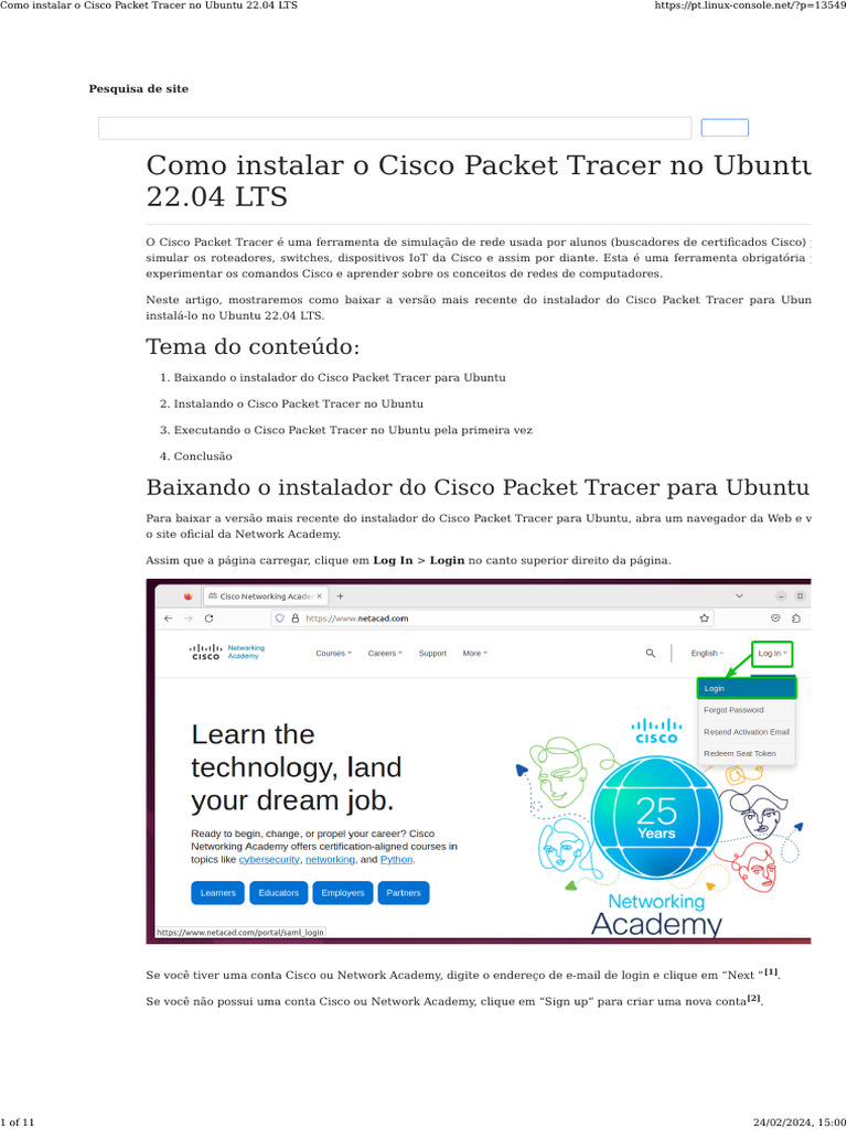 Como Instalar o Cisco Packet Tracer No Ubuntu 22.04 LTS | PDF | Proyectos de software libre ...