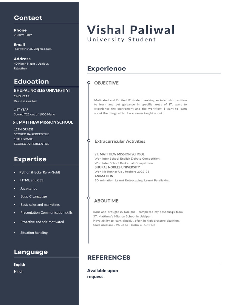 Vishal Paliwal Resume | PDF