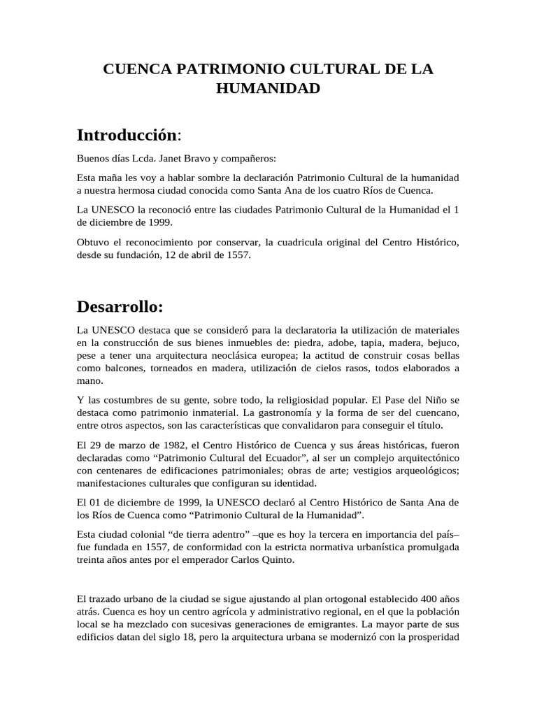 Cuenca Patrimonio Cultural de La Humanidad Sami | PDF
