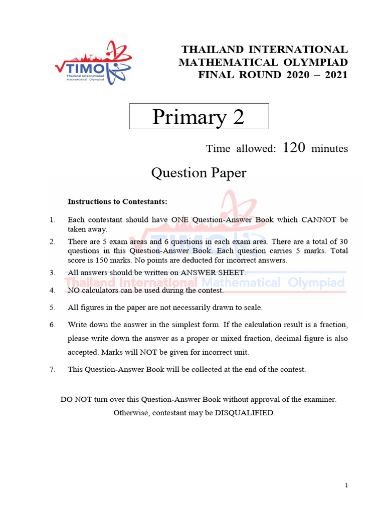 TIMO Final 2020-2021 P2 | PDF