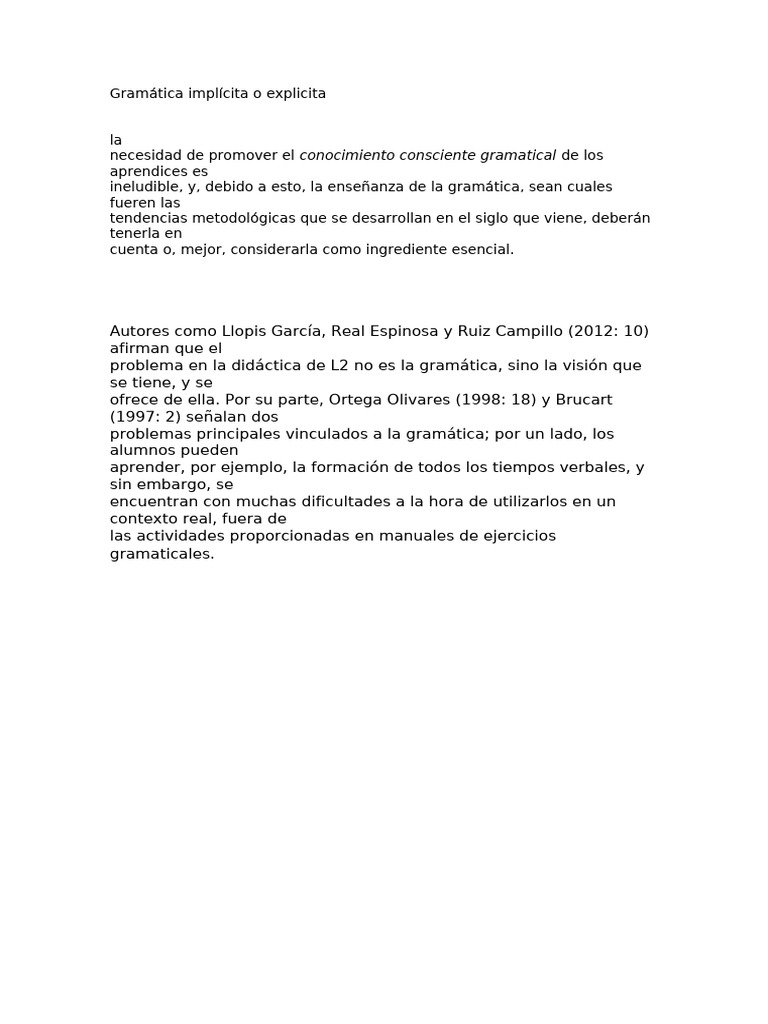 Gramática Implícita o Explicita | PDF