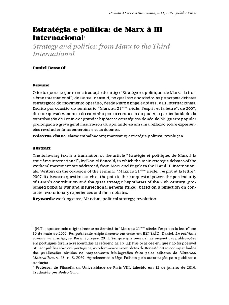 3 455.+artigo Bensaïd | PDF