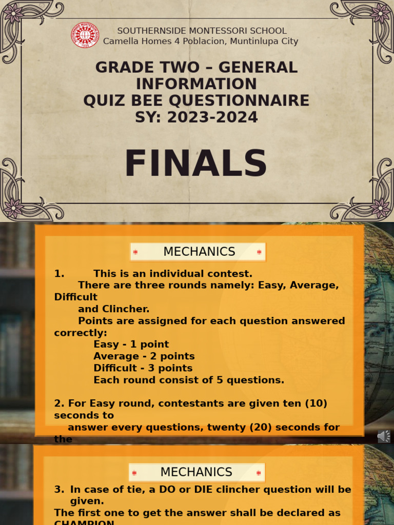 Quiz Bee G2 | PDF