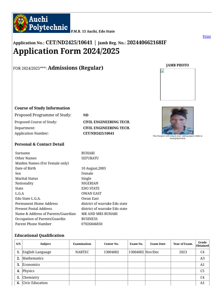 Application Form | PDF