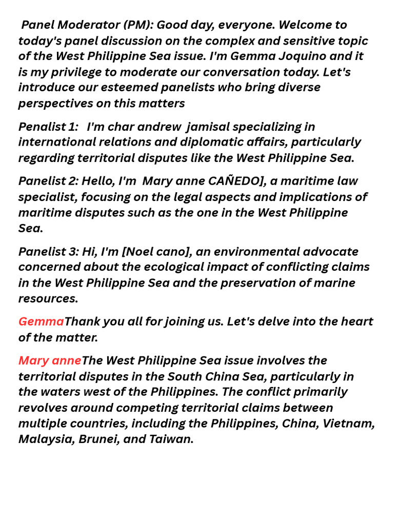 Panel Moderator (PM) Good Day, Everyone. Welcome To Today's Panel ...