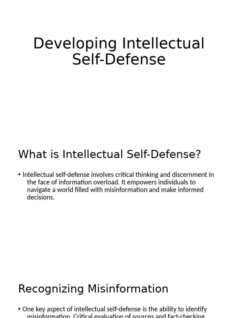 Developing Intellectual Self-Defense | PDF