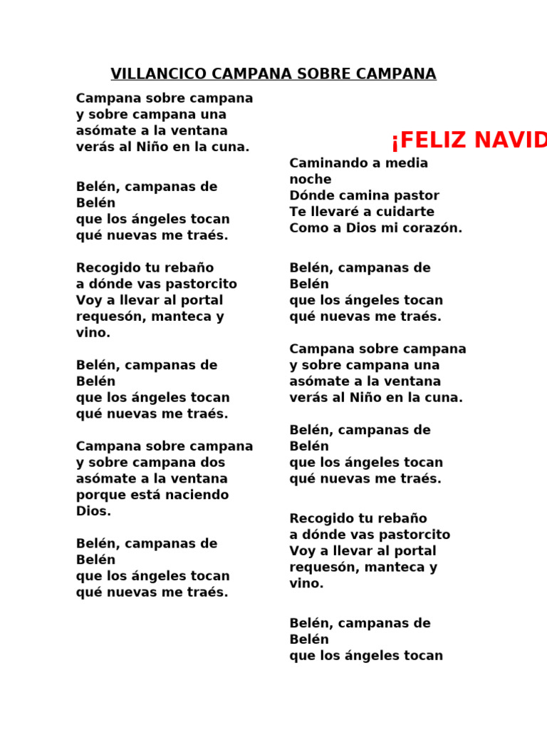 Villancico Campana Sobre Campana | PDF
