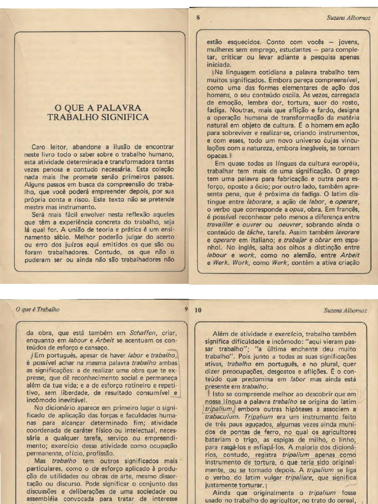 Oque Significa A Palavra Trabalho | PDF