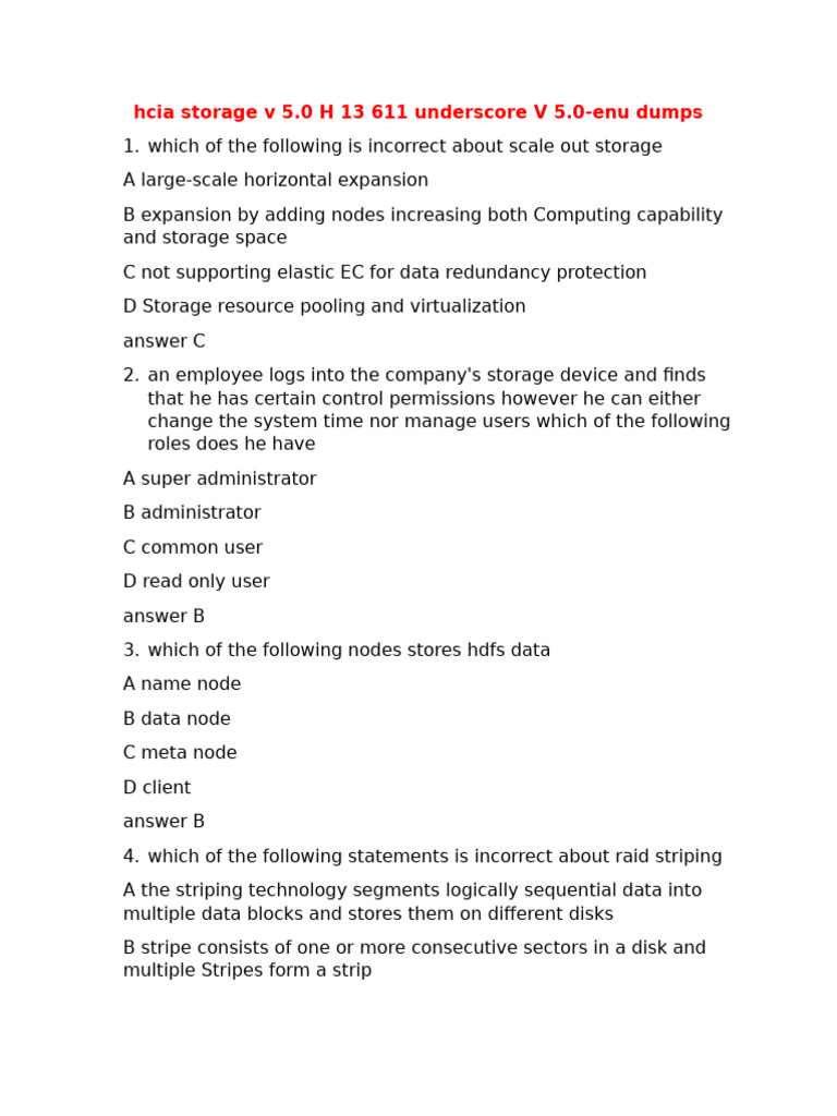 Hcia Storage V 5 | PDF